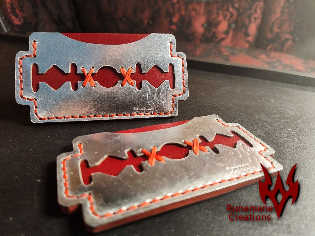 Leather Razor Blade Wallet | Razor Shaped Leather Wallet | Razor Blade ...
