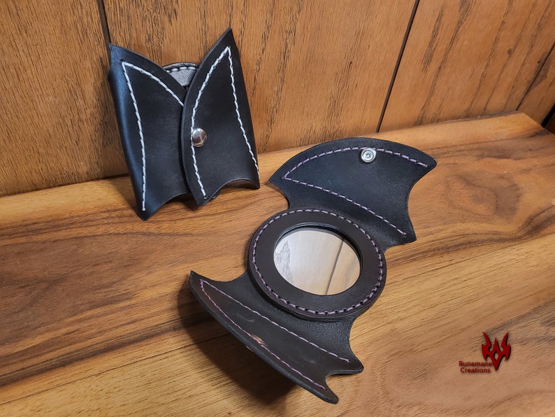 Bat Wing Makeup Mirror Leather Pattern | Leather PDF | Leatherworking ...