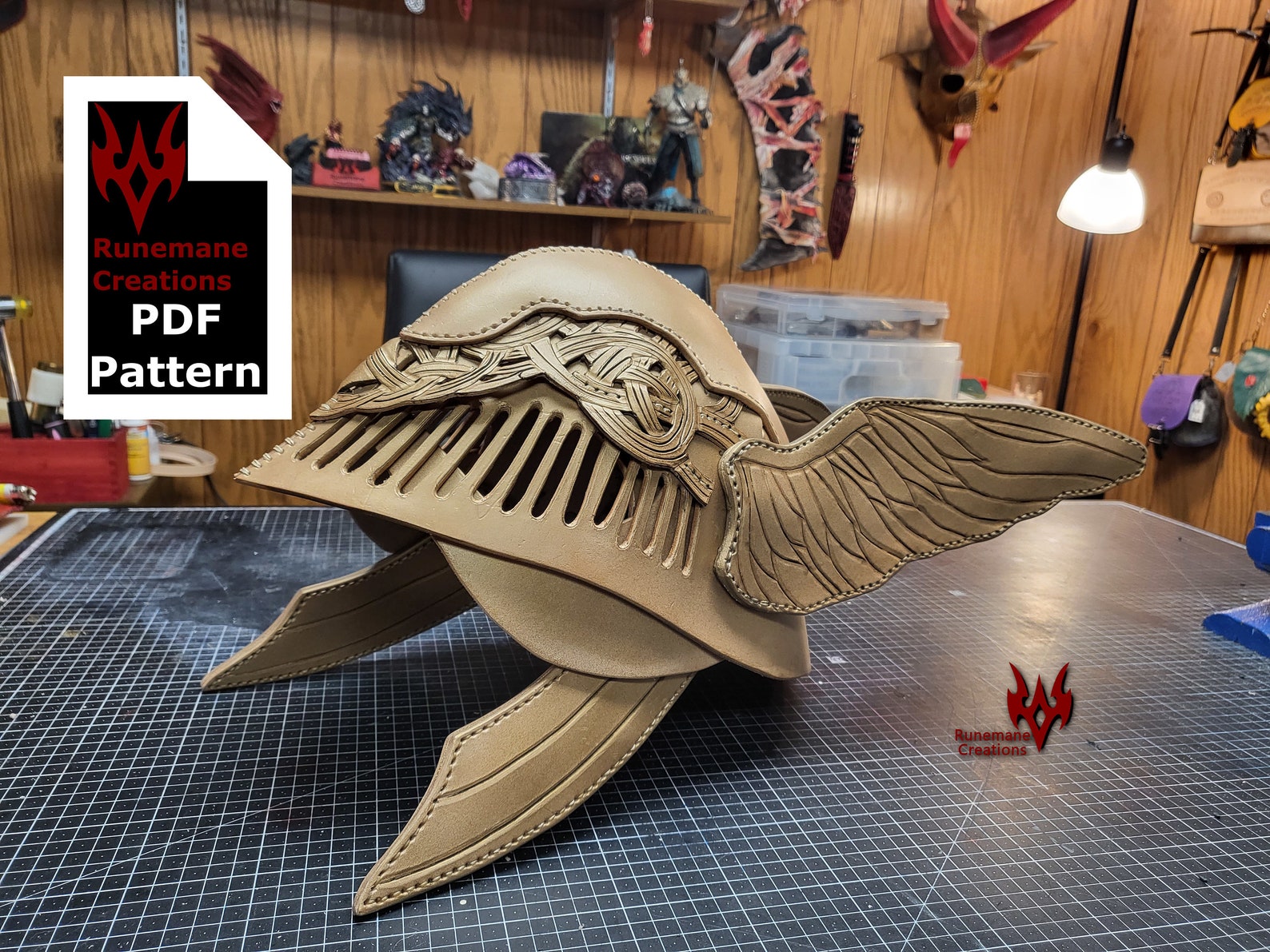 Leather Valkyrie Helmet PDF Pattern Winged Helm Viking - Etsy