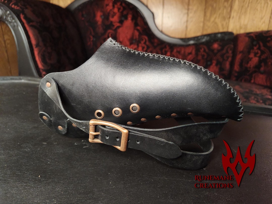 Leather Plague Doctor Half Mask | Black | Costume Renaissance Accessory ...