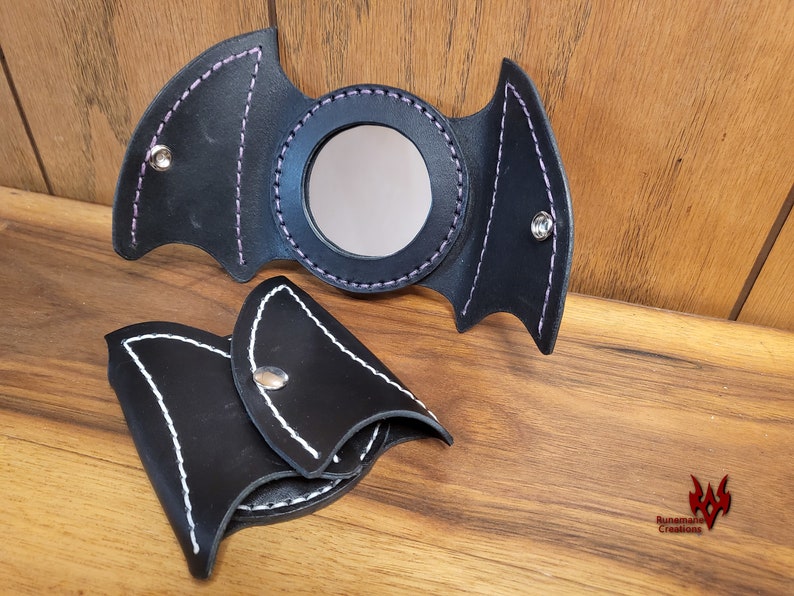 Bat Wing Makeup Mirror Leather Pattern | Leather PDF | Leatherworking ...