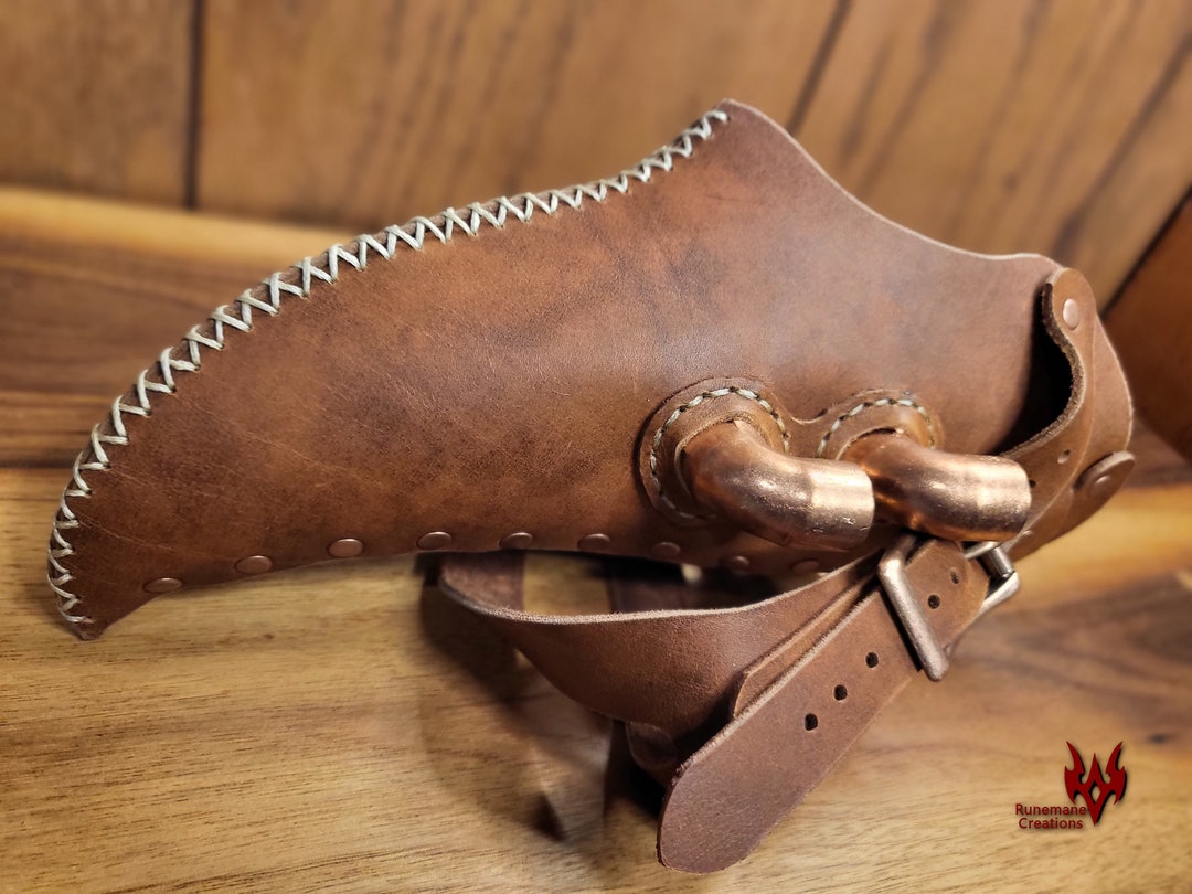 Steampunk Leather Plague Doctor Half Mask | Brown Leather Mask | Copper ...