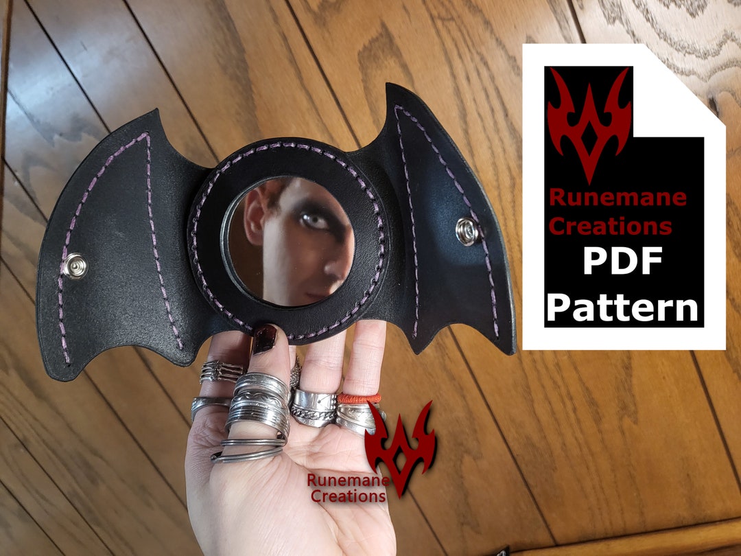 Bat Wing Makeup Mirror Leather Pattern | Leather PDF | Leatherworking ...