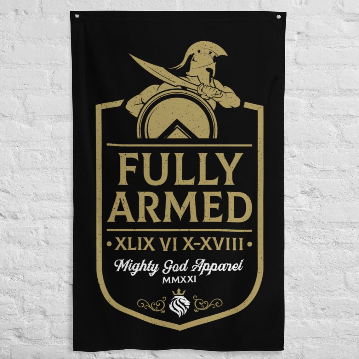 Fully Armed Vertical Flag, Armor of God, Mighty God Apparel, Christian ...