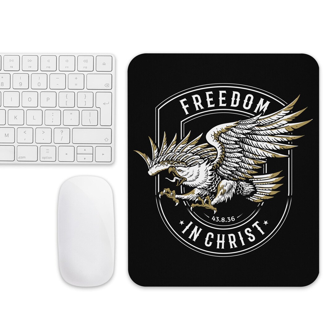 Freedom in Christ Mouse Pad, Eagle Mouse Pad, Christian Apparel, Jesus ...