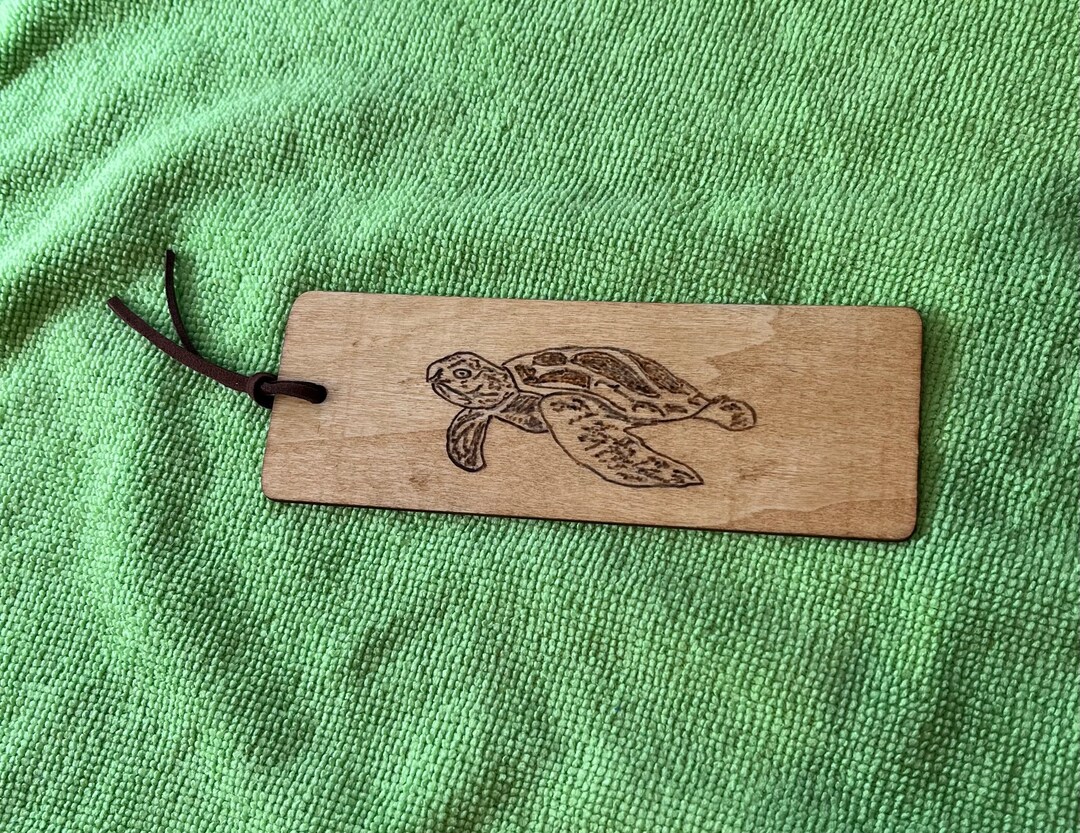 Sea Turtle Wooden Bookmark. Pyrography Art. - Etsy