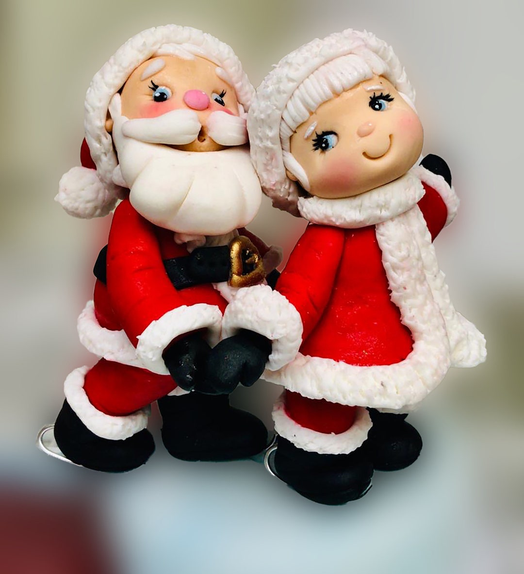 Fondant Santa Claus and Mrs. Claus Cake Topper Keepsake Saint - Etsy