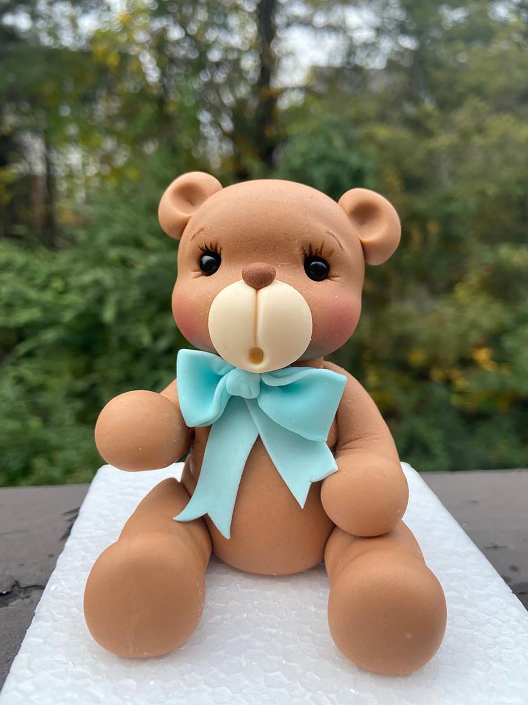 Fondant Teddy Bear Cake Topper, Teddy Bear Baby Shower, Boy Baby Shower ...