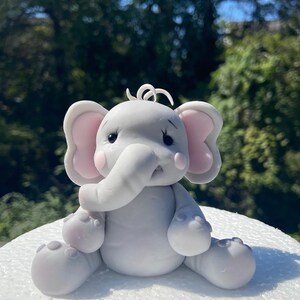 Fondant Elephant Cake Topper Elephant Baby Shower Birthday - Etsy