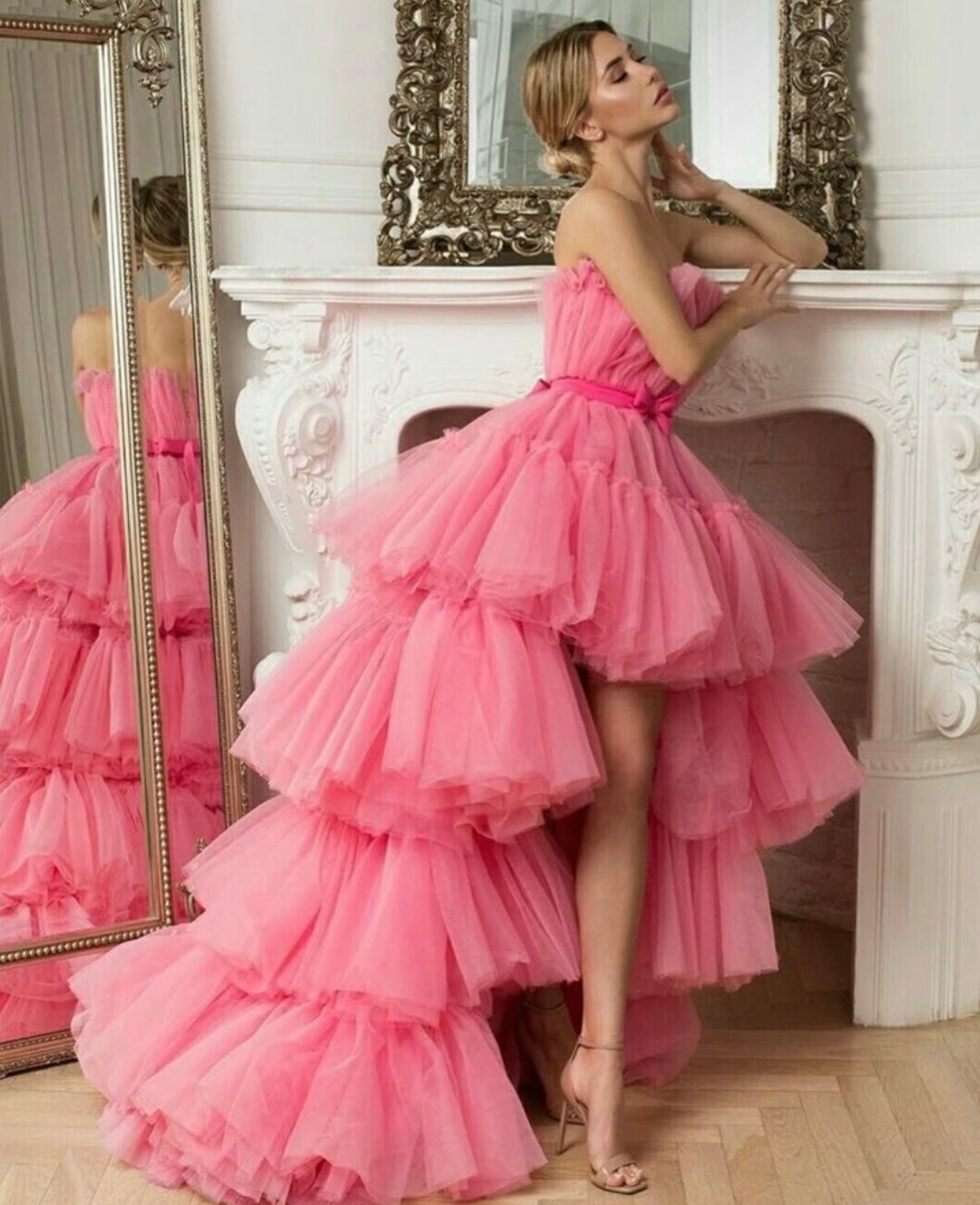 Prom Gown Prom Dress Tulle Dress Gown With Train Tulle - Etsy