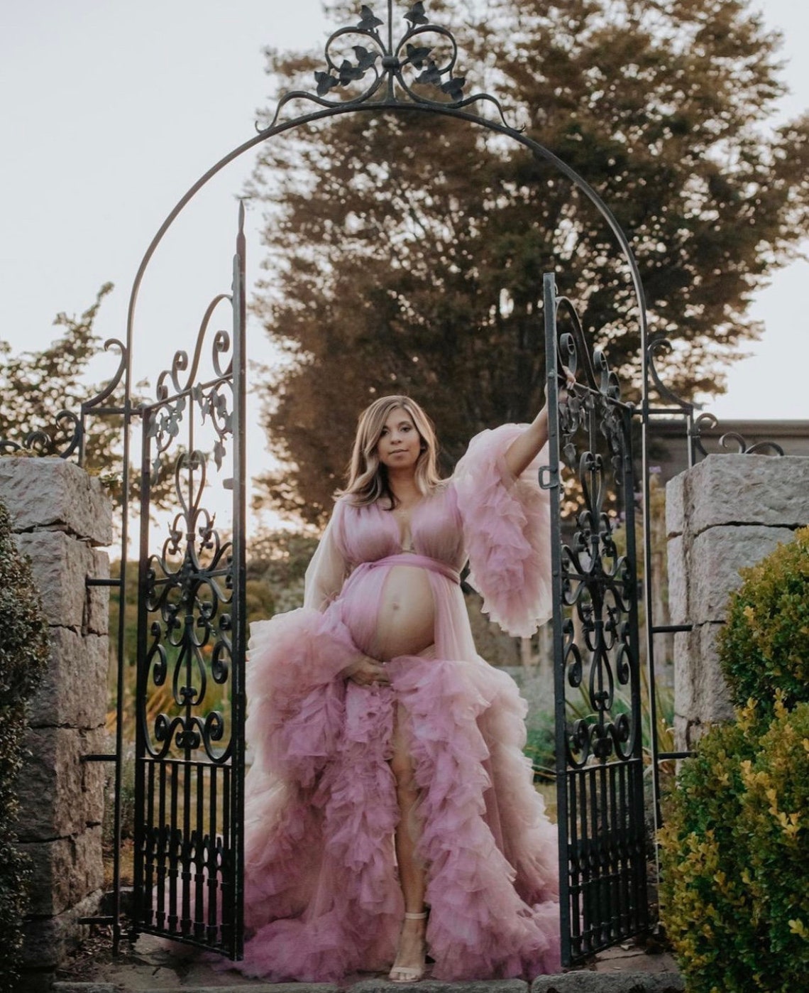 Fluffy Tulle Maternity Robes Bridal Women Long Tulle Dresses Etsy