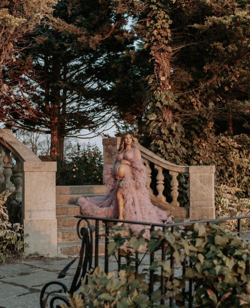 Fluffy Tulle Maternity Robes Bridal Women Long Tulle Dresses - Etsy