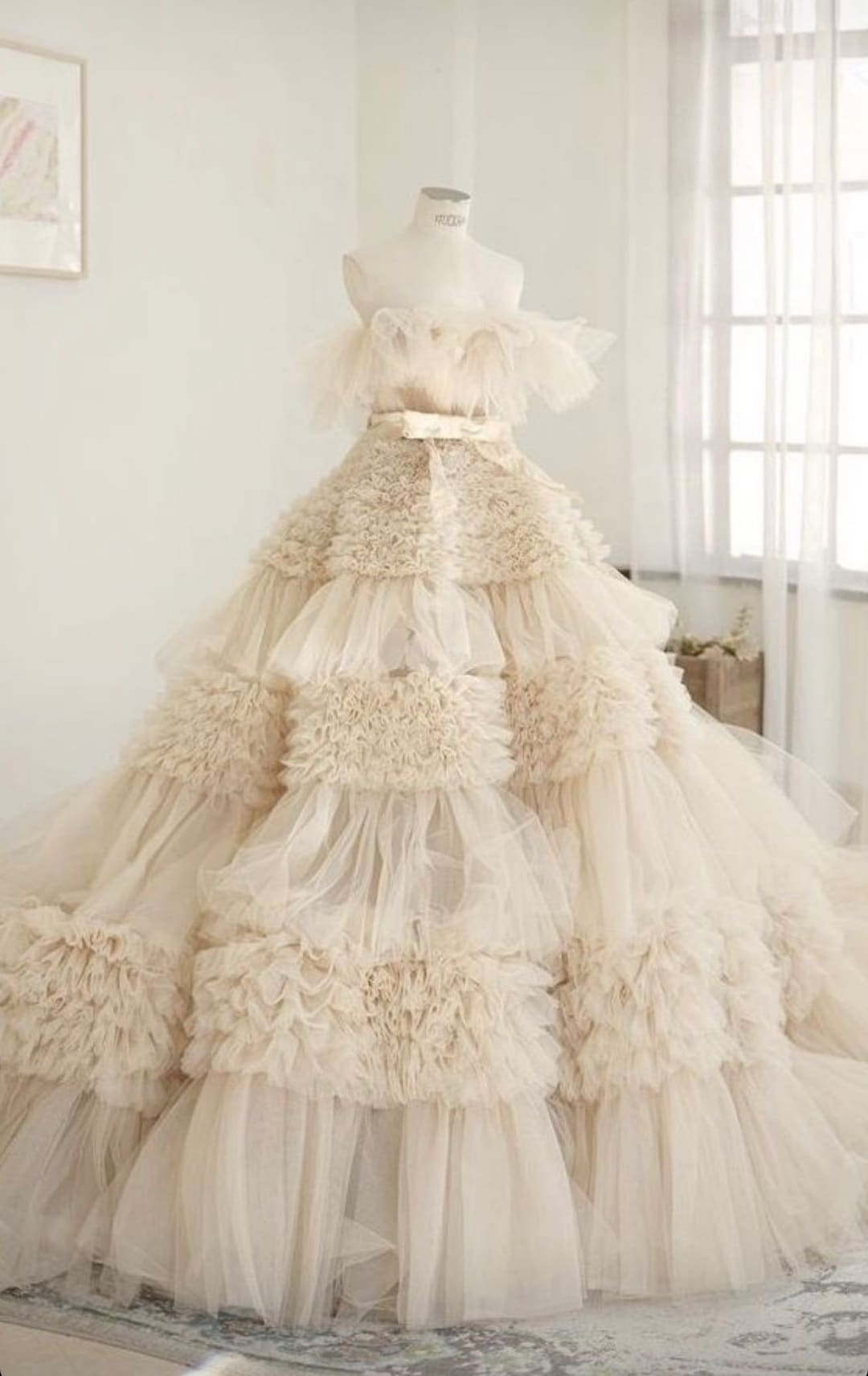 Tulle Ball Ruffle Dress, Tulle Ruffle Dress, Wedding Dress, Bridal Gown ...