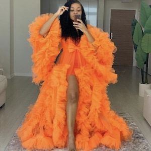 Fluffy Tulle Maternity Robes Bridal Women Long Tulle Dresses - Etsy