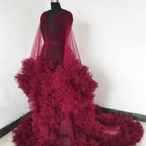 Bridal Fluffy Tulle Maternity Robes Women Long Tulle Dresses - Etsy