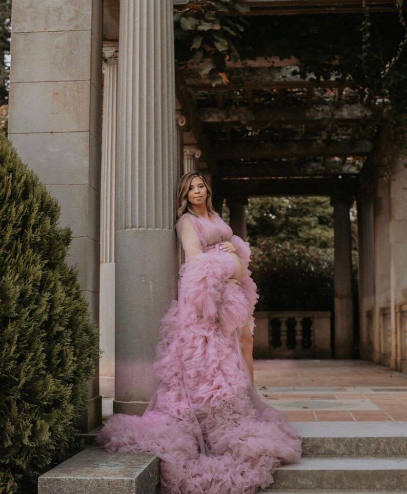 Fluffy Tulle Maternity Robes Bridal Women Long Tulle Dresses - Etsy