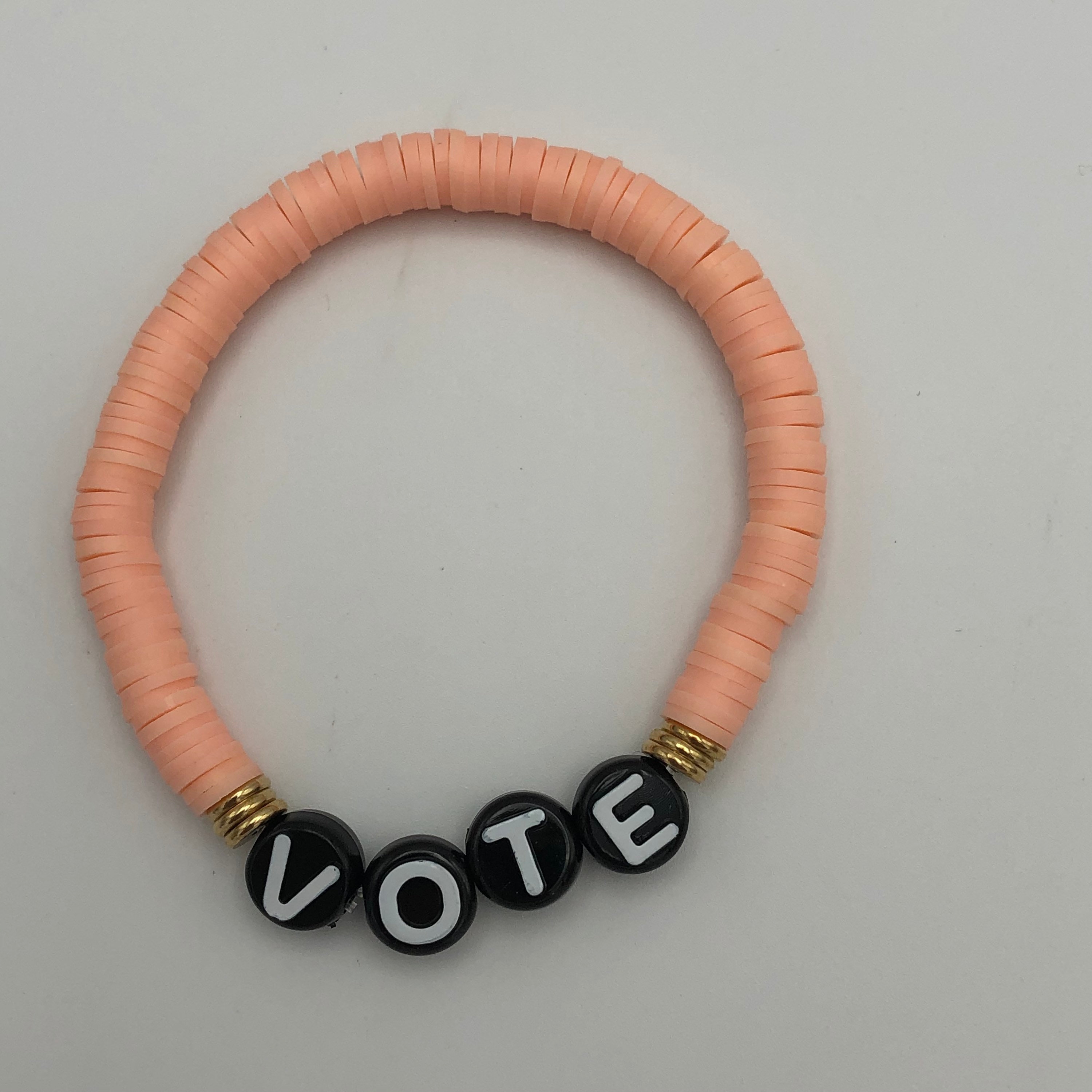 VOTE Jewelry Vote Bracelet Clay Beads Gold Charm Bracelet for | Etsy