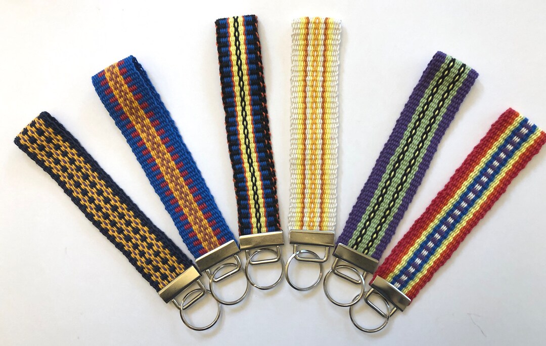 Handwoven Cotton Key Fobs - Wristlet, Bag Tag, or Travel Tag - Etsy