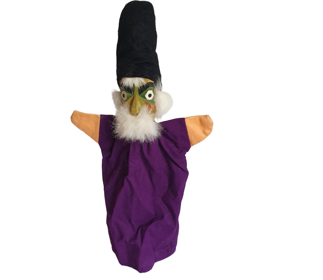Vintage Lotte Sievers-hahn Hand Carved Wooden Head Witch Hand Puppet - Etsy
