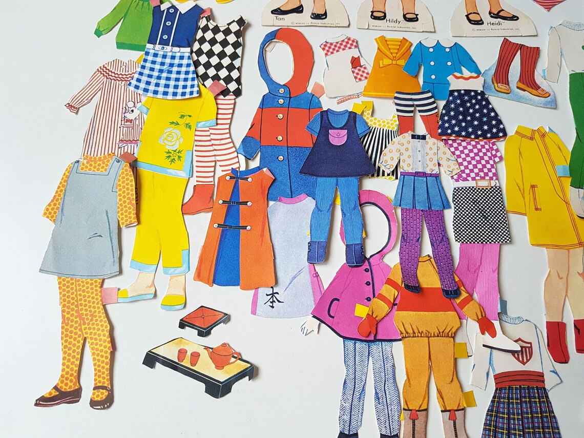 Vintage Whitman Remco Heidi Tan and Hildy Paper Dolls With Outfits - Etsy