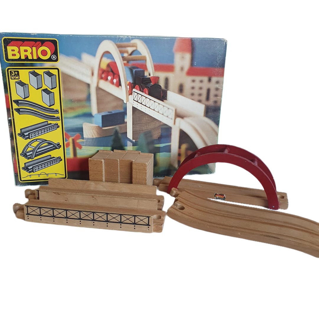 Vintage Brio Wooden Railway Arched Girder Bridge Set #33353 - Etsy