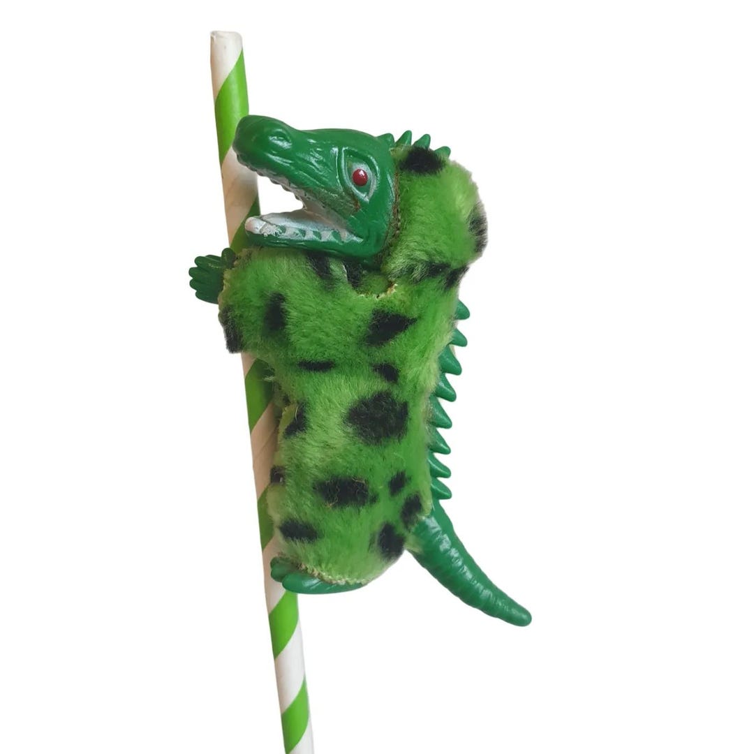 Vintage Plush Dinosaur Dragon Pencil Gripper Hugger Clip-on Toy - Etsy
