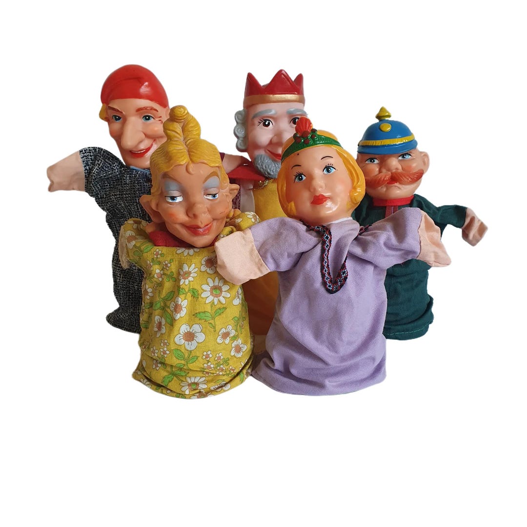 Vintage Western Germany Rubber Head Hand Puppet Set lot of 5 - Etsy