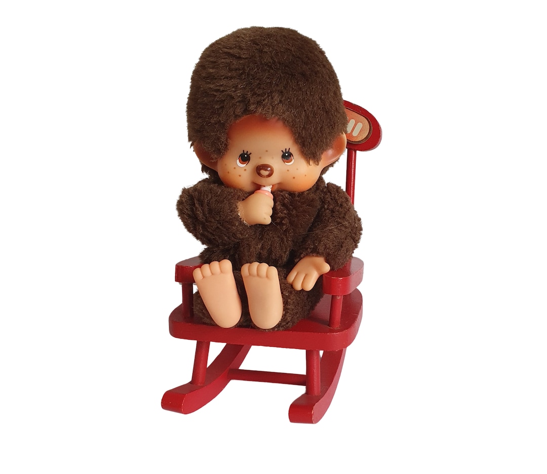 Vintage Monchhichi Sekiguchi Plush Doll W/ Red Rocking Chair - Etsy