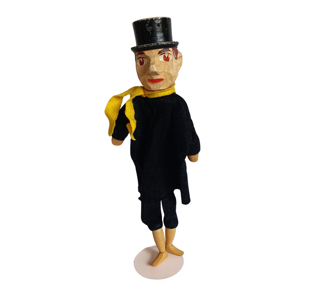 Vintage Lotte Sievers-hahn Hand Carved Wooden Head Chimney Sweeper Hand ...