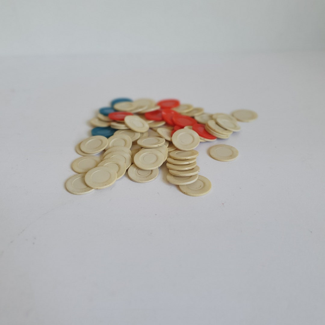 Vintage Milton Bradley Axis & Allies Game Replacement Chips red, White ...