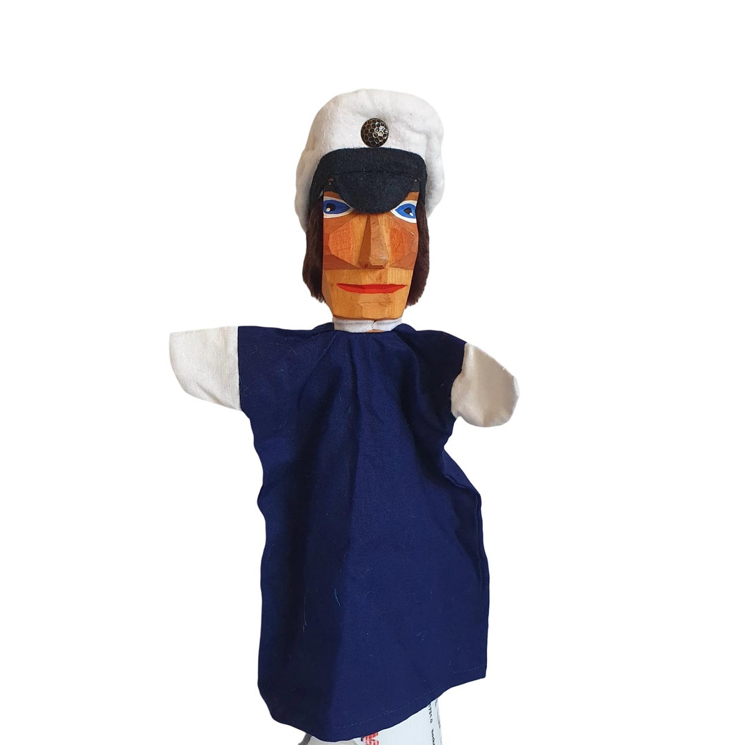 Vintage Lotte Sievers-hahn Hand Carved Wooden Head Captain Sailor Hand ...