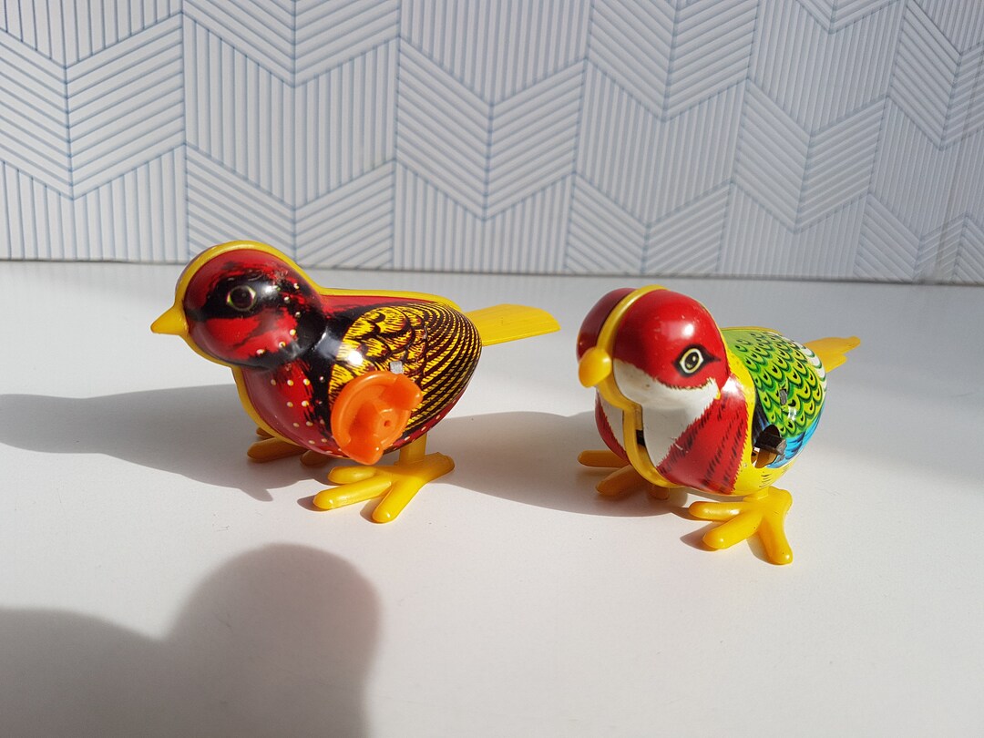 Vintage Hong Kong Tin Wind up Birds - Etsy