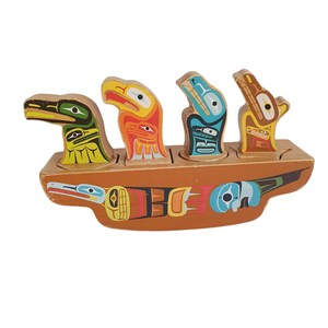 Vintage Wooden Learning Shapes Animal Journey First Nations Shape ...