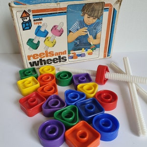 Vintage Ambi Toys Reels and Wheels Construction Set - Etsy