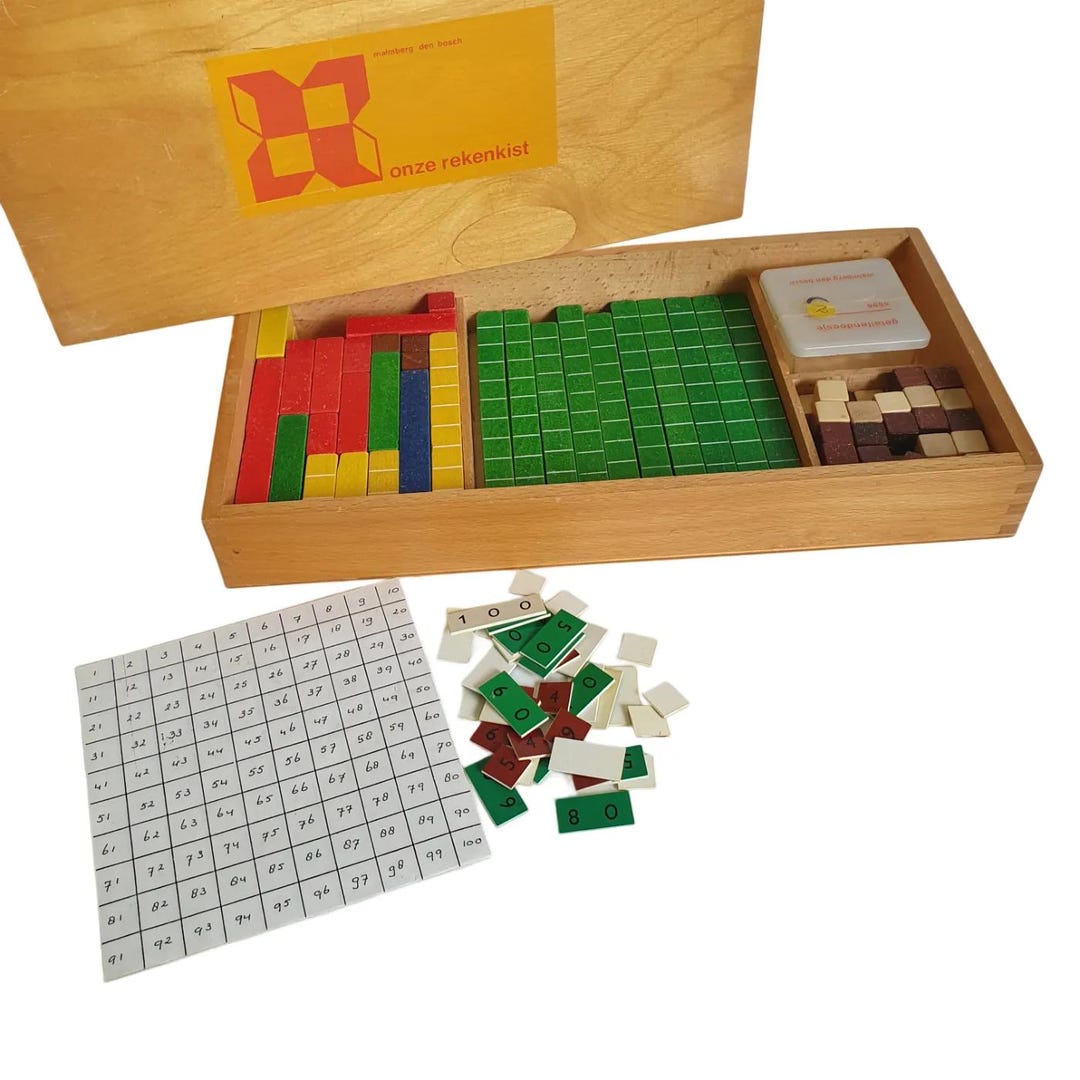 Vintage Malmberg Wooden Counting Cuisenaire Rods Set ('our Counting Box ...