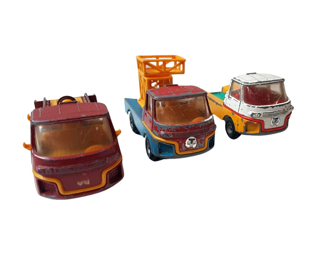 Vintage Diecast Corgi Qualitoys Fire Engine, Flatbed Truck and Tower ...