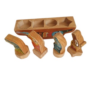 Vintage Wooden Learning Shapes Animal Journey First Nations Shape ...