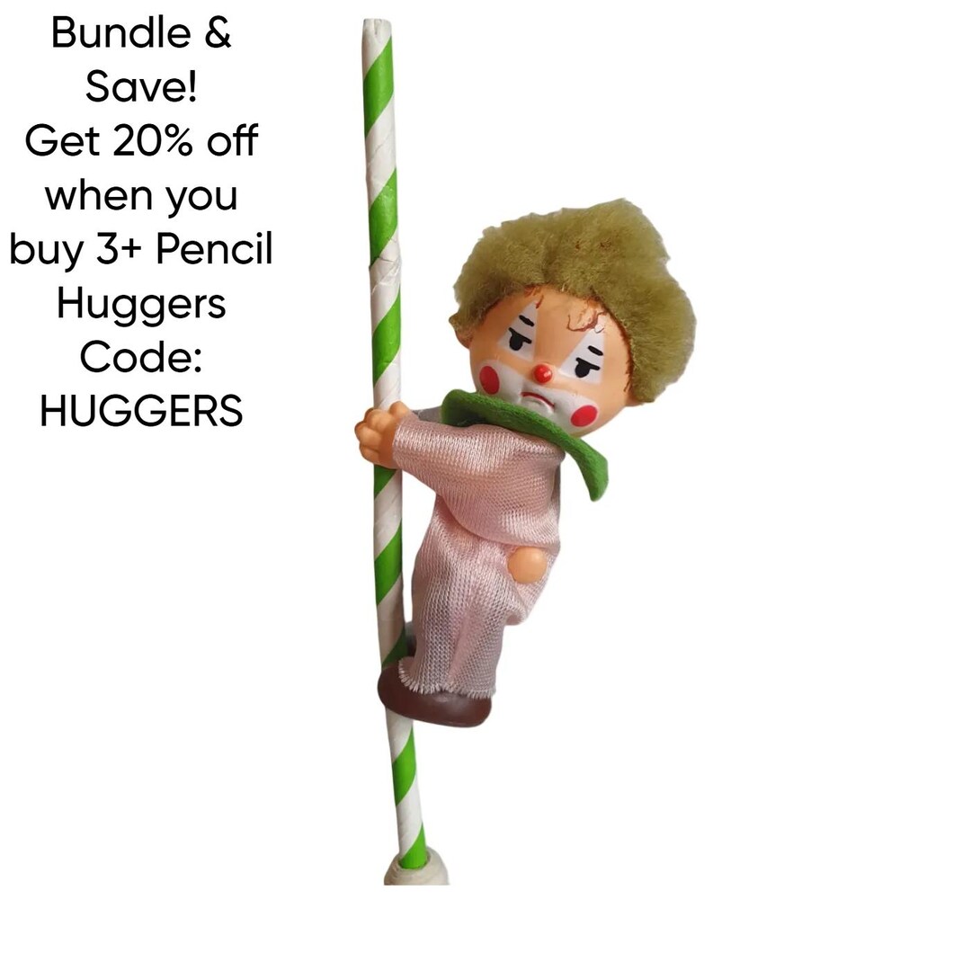 Vintage 80s Two-faced Clown Pencil Hugger – Clip-on Toy Clown ...