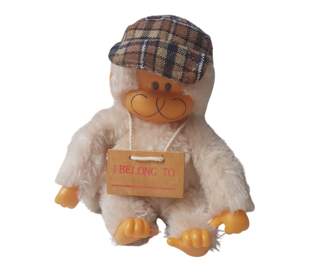 Vintage Monchhichi Monkey With Hat - Etsy