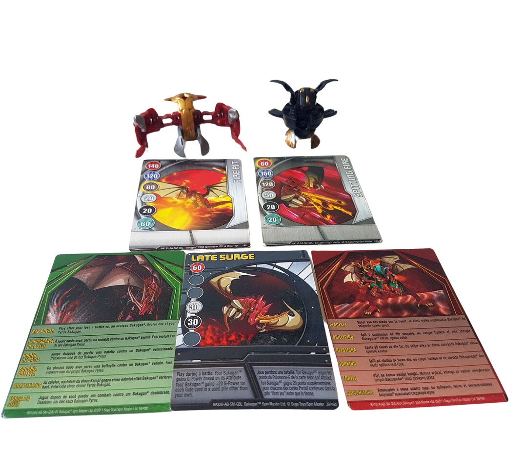 Spinmaster Bakugan Brawler Reptak & Neo Bronze Dragonoid Pyrus Balls ...