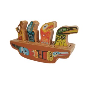 Vintage Wooden Learning Shapes Animal Journey First Nations Shape ...