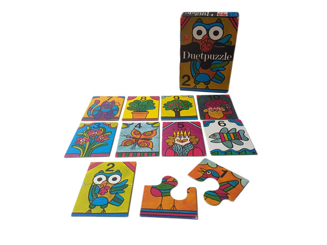 Vintage Jumbo Duet Counting Puzzle (10 Puzzles) - Etsy