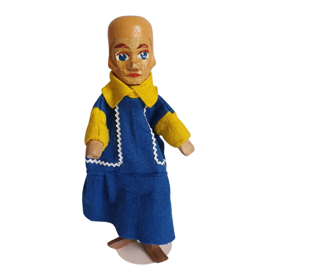 Vintage Lotte Sievers-hahn Hand Carved Wooden Head Female Hand Puppet ...