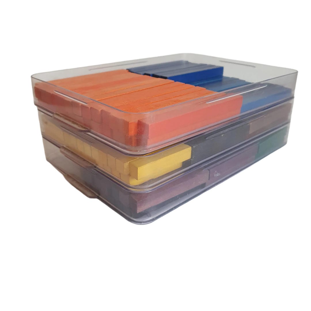 Vintage Wooden Counting Cuisenaire Rods W/ Stackable Trays 220 Pcs - Etsy