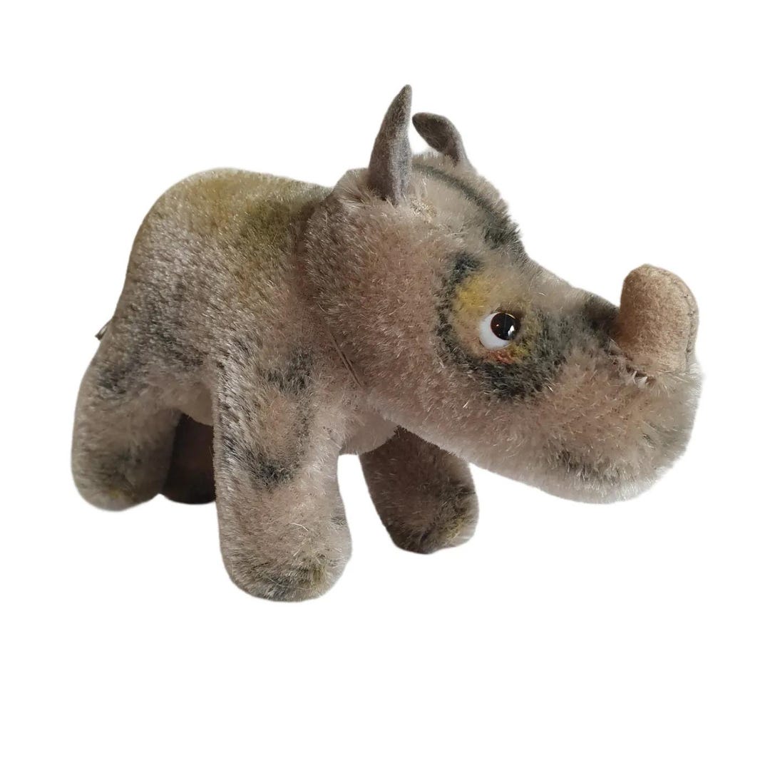 Vintage Steiff Mohair Rhino Nosy 5" - Etsy