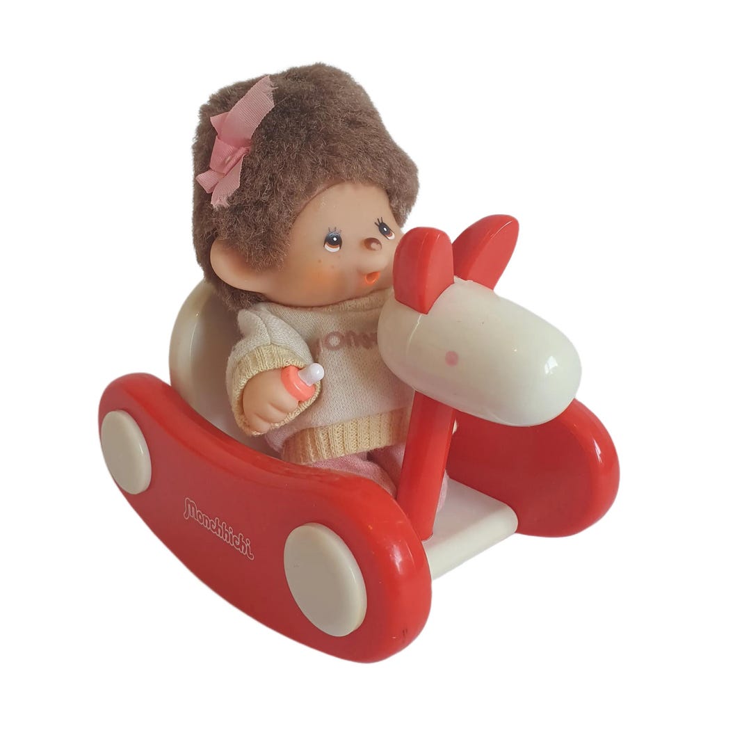 Vintage Mini Sekiguchi Monchichi Chicaboo Doll W/ Rocking Horse - Etsy