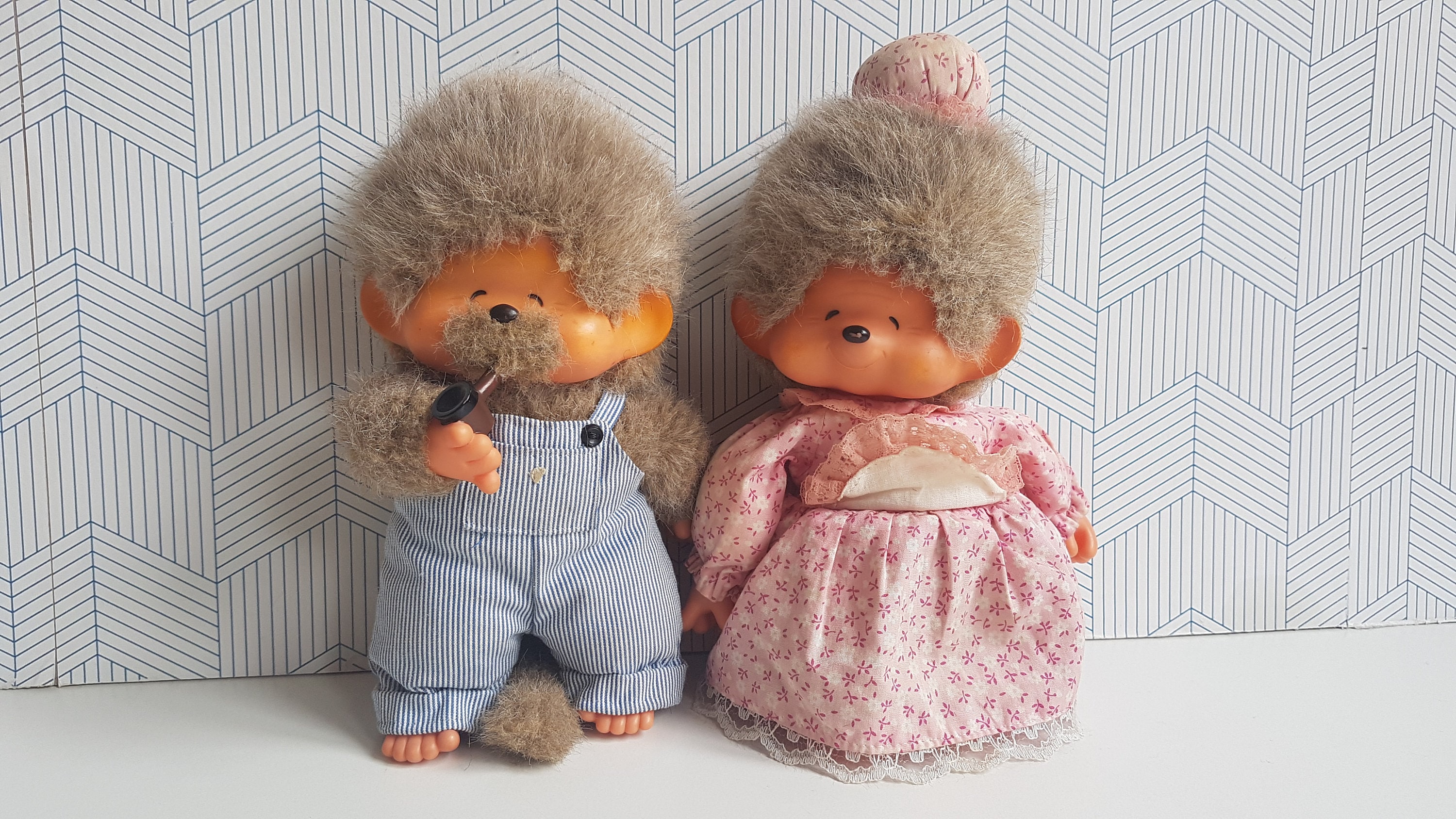 Toys & Games Vintage Monchichi Chicaboo Sekiguchi grandpa and grandma ...