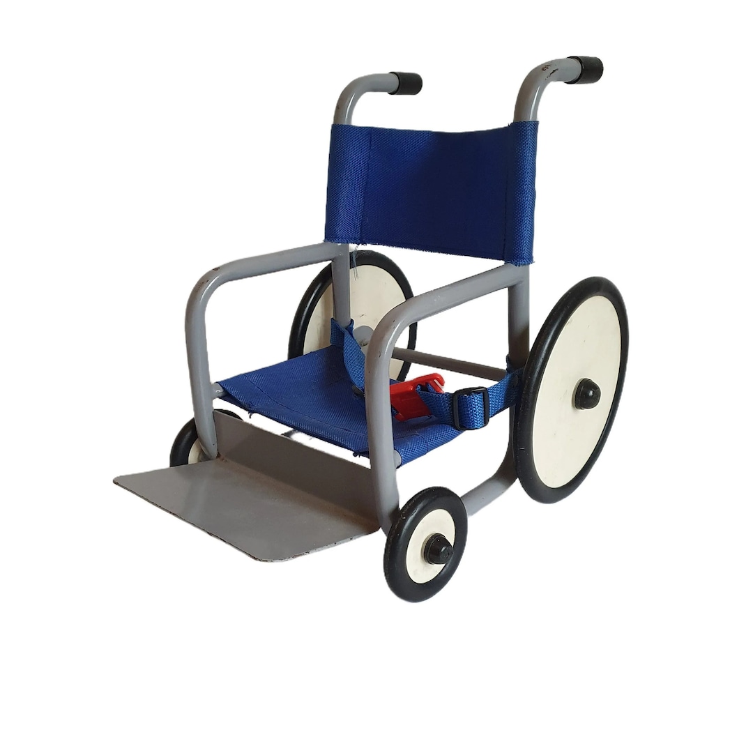 Vintage Lakeshore Miniature Doll Wheelchair W/ Belt Clash and Foot Rest ...