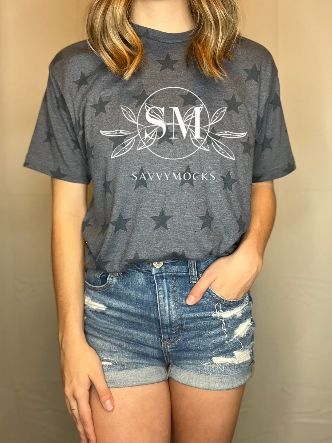 Code Five 3929 Denim Star - Savvymocks - Model Mockup - Etsy