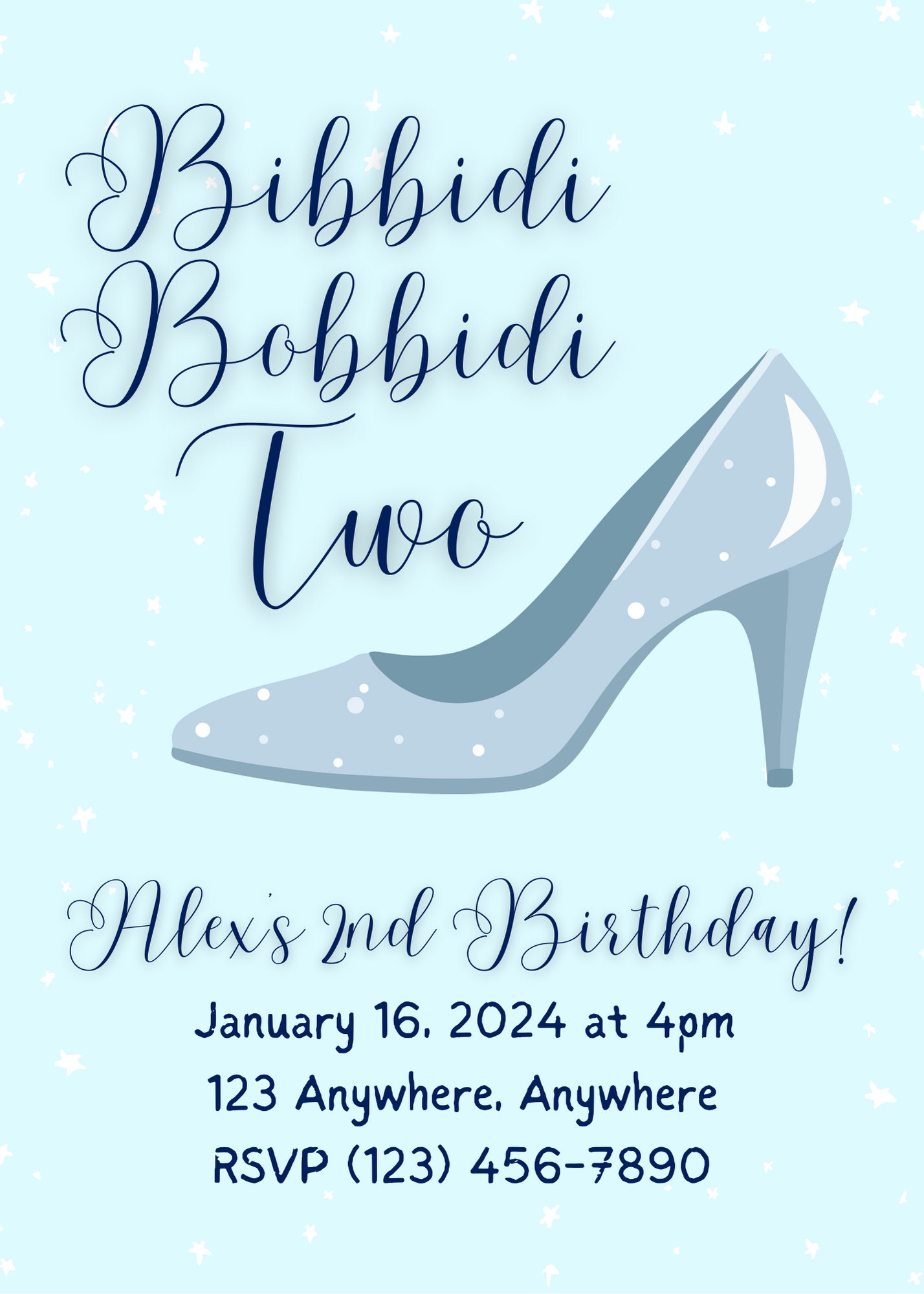 Bibbidi Bobbidi Two Birthday Invitation - Etsy